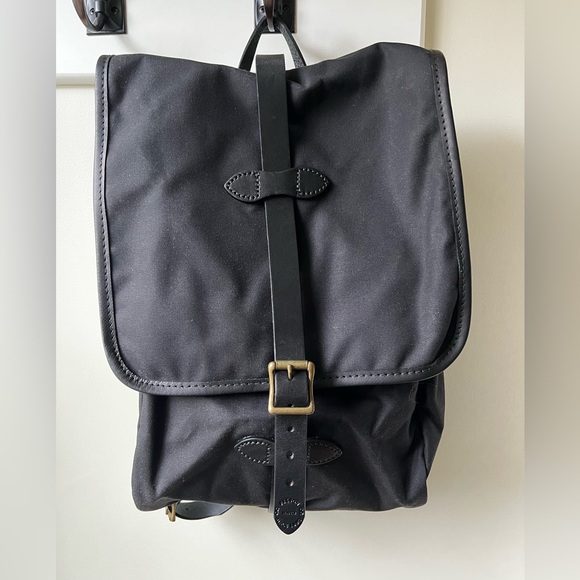 Filson | Bags | Cc Filson Tin Cloth Backpack Bridle Leather Wax Quilted ...